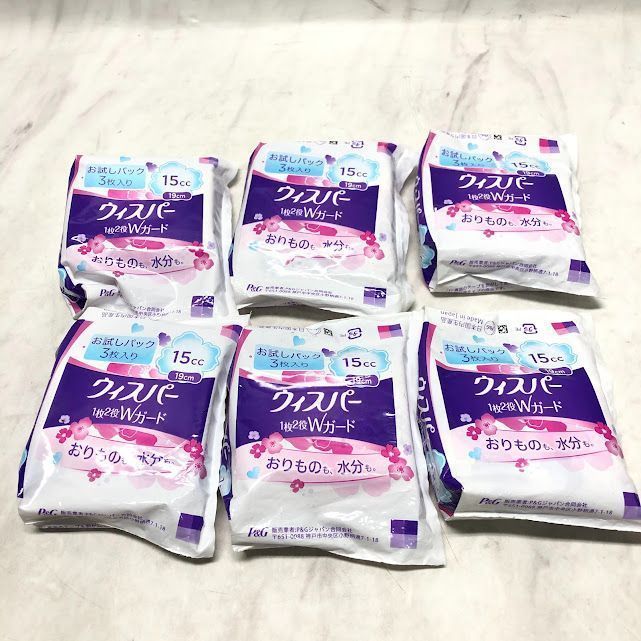 まとめ売り！ユニ・チャーム ウィスパー 1枚2役Wガード 15cc 19cm 3枚入 お試しパック【6個】 特別期間限定感謝価格！ - メルカリ