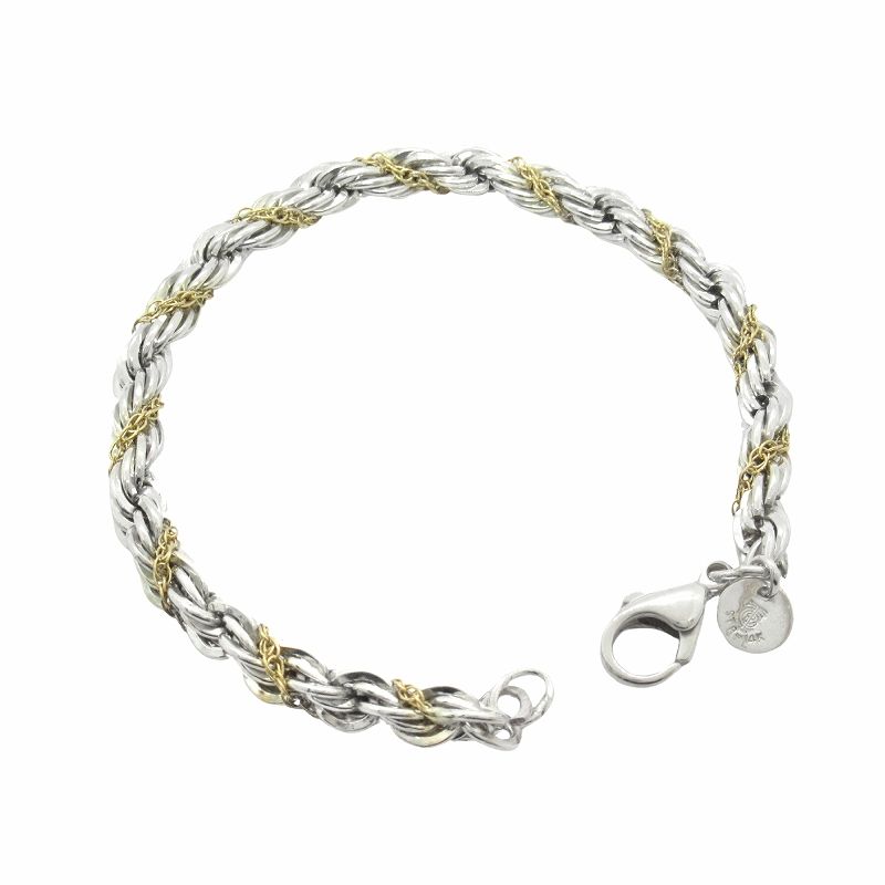 新品仕上げ済 新同 極美品 ティファニー vintage TIFFANY & CO. ツイスト ロープ チェーン ブレスレット STR-14K 14金 SV925 オールド ビンテージ ...