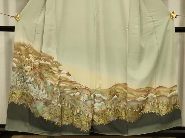 平和屋着物▽訪問着 単衣 作家物 人物風景文 暈し染め