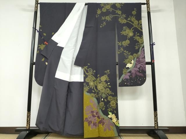 平和屋着物○豪華振袖 駒刺繍 枝桜文 金彩 正絹 逸品 DAAW5926ud