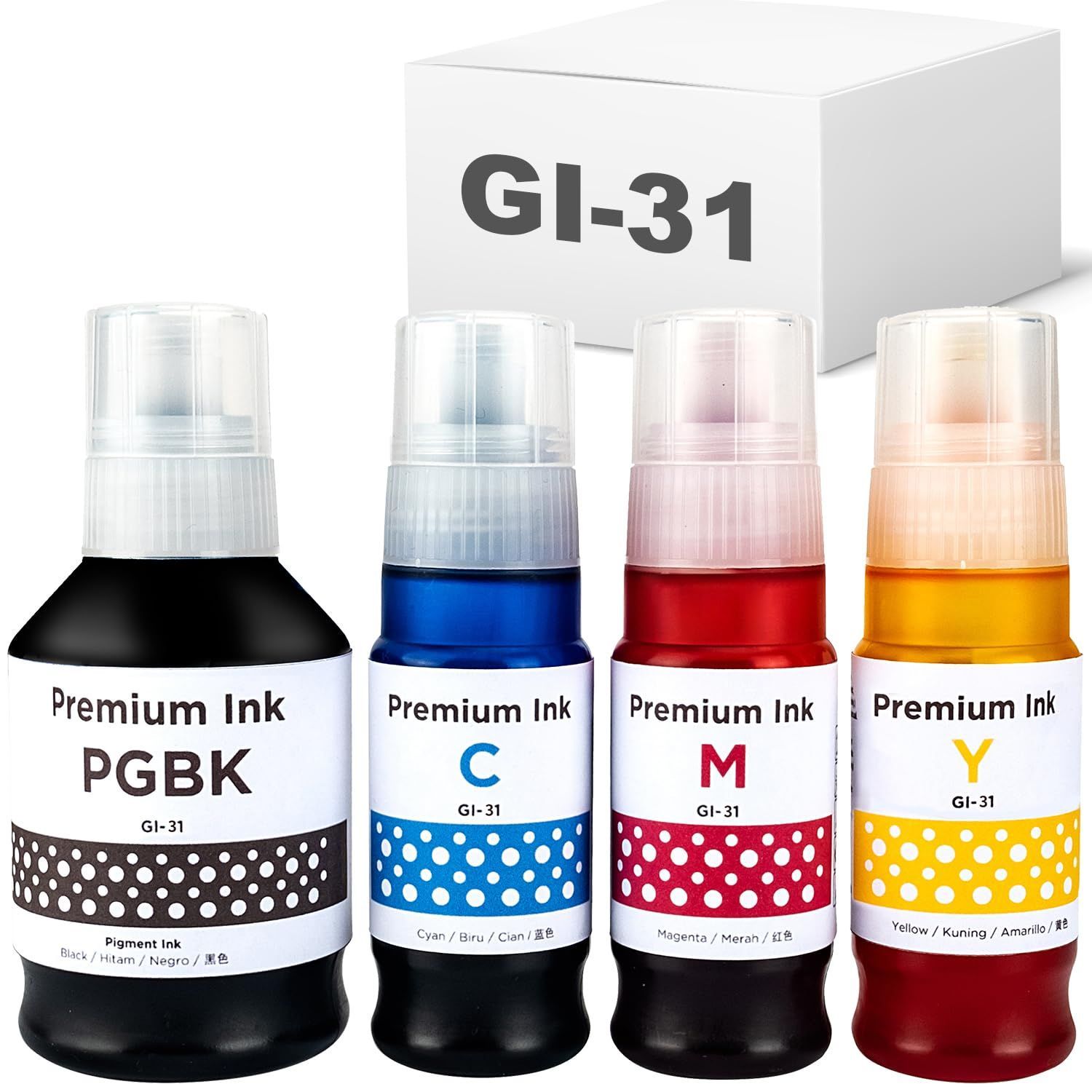 【新着商品】colour キャノン用 GI-31 4色セット beautiful GI-31PGBK GI-31C GI-31M GI-31Y 互換インクボトル 対応機種：G3360 - メルカリ