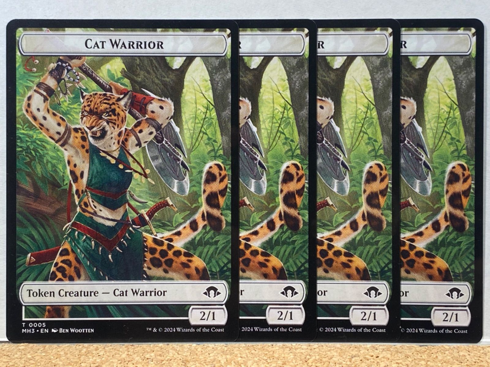 MTG 2/1 Cat Warrior / 猫 戦士 トークン MH3 日本語 4枚セット - メルカリ