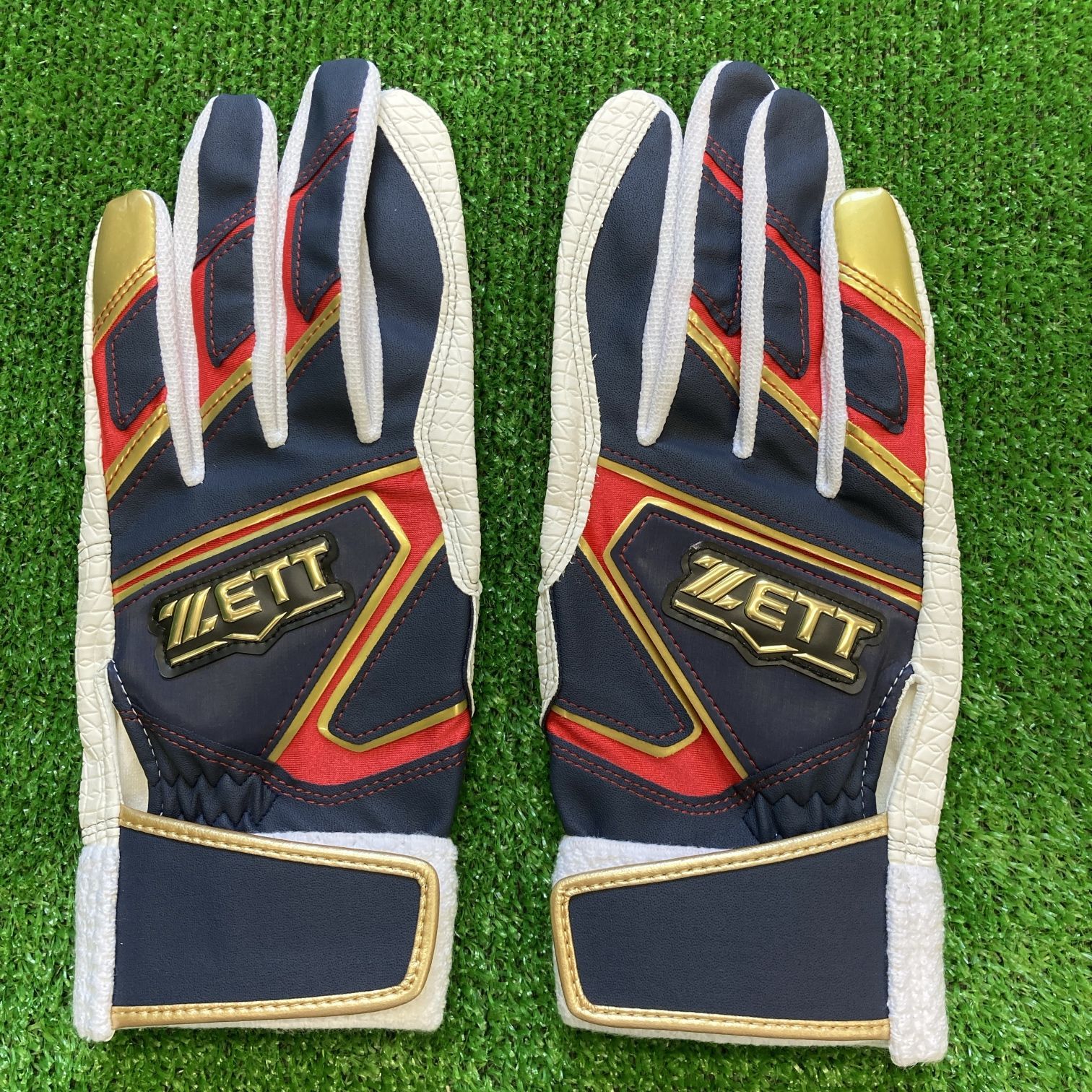 限定カラー ゼット バッティング手袋 ネイビー×レッド BG19202A 2964 - メルカリ