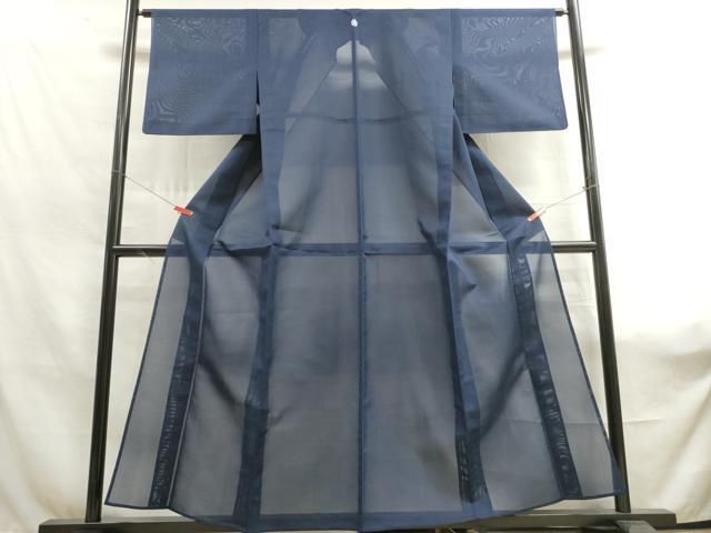 平和屋着物＊夏物 色無地 絽 濃藍色 正絹 逸品 DAAS1957ud 平和屋