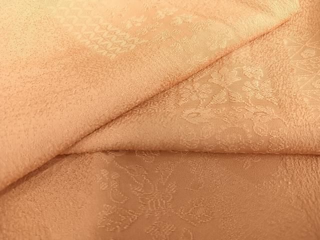 平和屋着物●上質な色無地　花唐草地紋　豆がら茶色　さが美扱い　正絹　逸品　未使用　AAAZ0072zg 平和屋着物○上質な色無地 色紙草花地紋 ときがら茶色 正絹 逸品