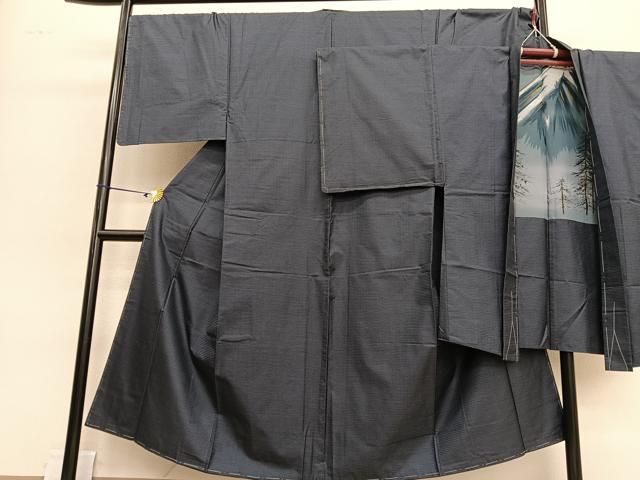 平和屋着物○男性 本場大島紬 アンサンブル 100亀甲 キングサイズ 正絹