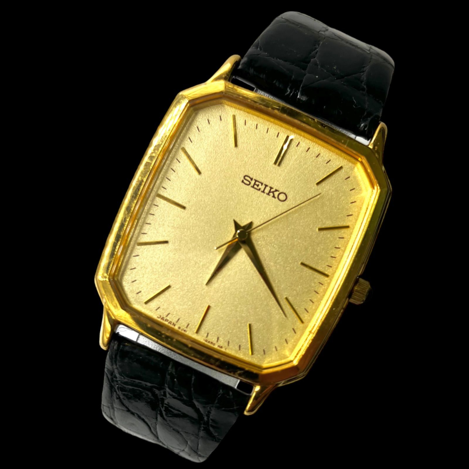 【高級感のあるシンプルなデザイン⭐️セイコー ドルチェ SEIKO DOLCE】 男性用 腕時計 SACM154 8J41-0AK0 ワニ革 ...