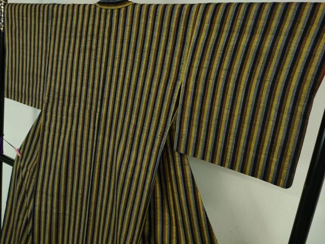 平和屋本店□極上 浦野理一 経節紬 胴抜き仕立て 間道 逸品 未使用