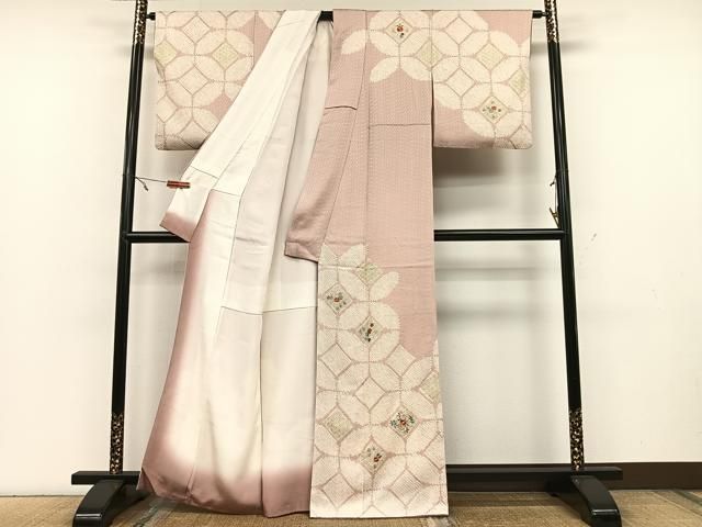 平和屋着物●訪問着　絞り　辻が花　金彩　正絹　逸品　CAAW3987vf 平和屋着物○訪問着 絞り 辻が花 金彩 正絹 逸品 CAAW3987vf