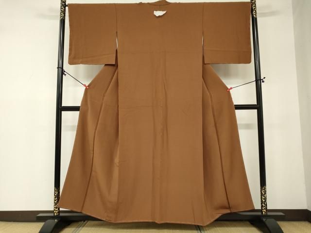 平和屋着物○上質な色無地 葡萄鼠色 正絹 逸品 AABA0233zg