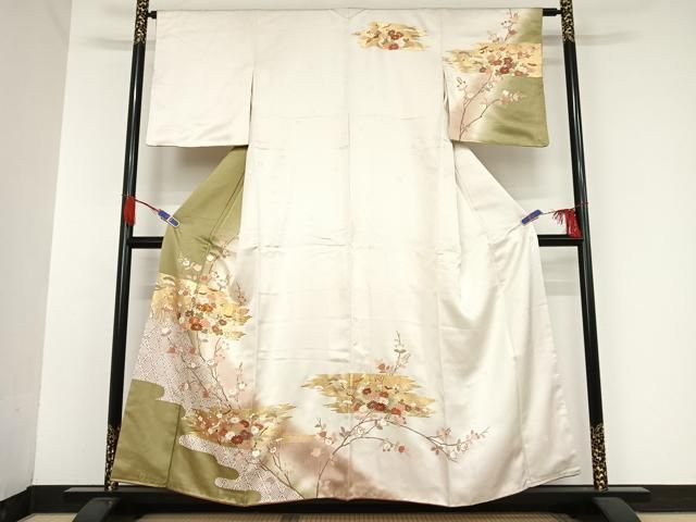 平和屋着物○十日町老舗ブランド 吉澤友禅 吾妻徳穂 訪問着 駒刺繍