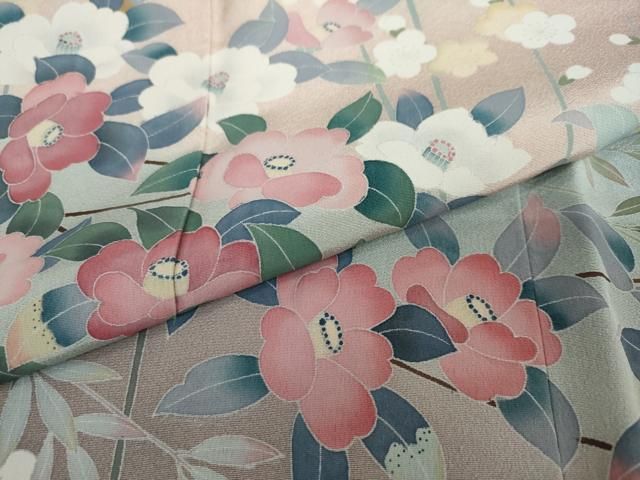 平和屋着物●高級染元　粋峰　林芳夫　京加賀友禅　訪問着　草花文　やまと誂製　正絹　逸品　DAAW5196ud 平和屋着物○高級染元 粋峰 林芳夫 京加賀友禅 訪問着 草花文 やまと誂