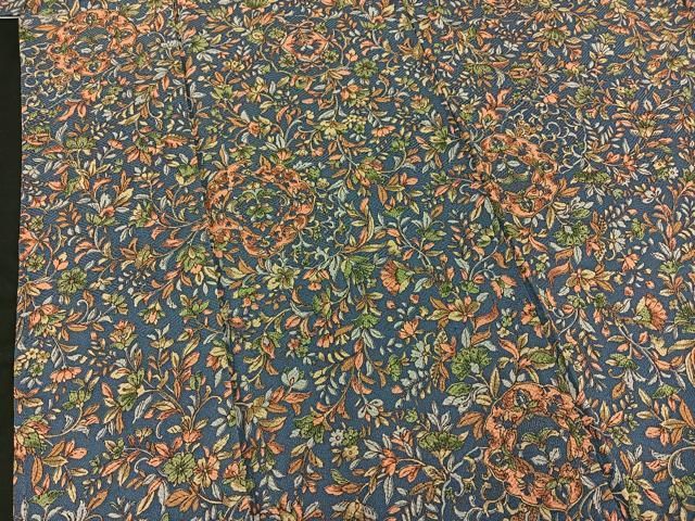 平和屋本店□極上 小紋 花唐草文 練色地 金彩 逸品 DZAA8665kh5