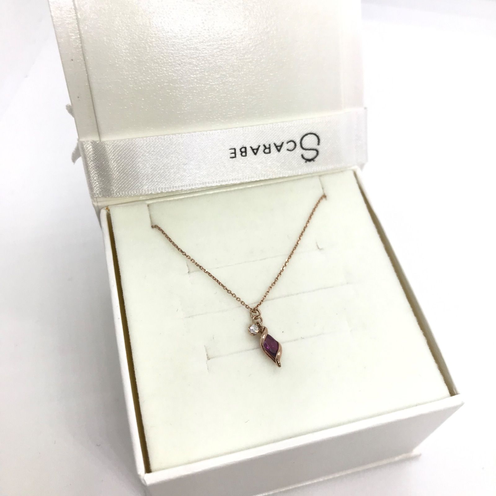 SCARABE スカラベ K10 ローズガーネットネックレス 10金ピンクゴールド レディース - メルカリ