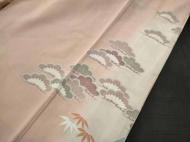 平和屋着物□訪問着 駒刺繍 御所車枝垂れ花文 暈し染め 金彩