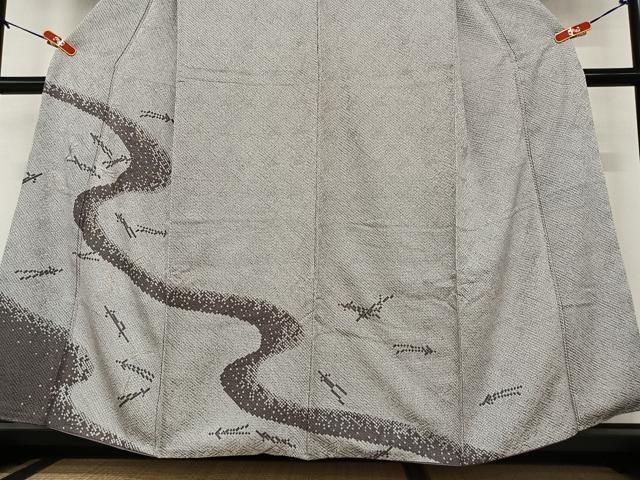 平和屋着物○訪問着 駒刺繍 松葉唐草文 暈し染め 正絹 逸品