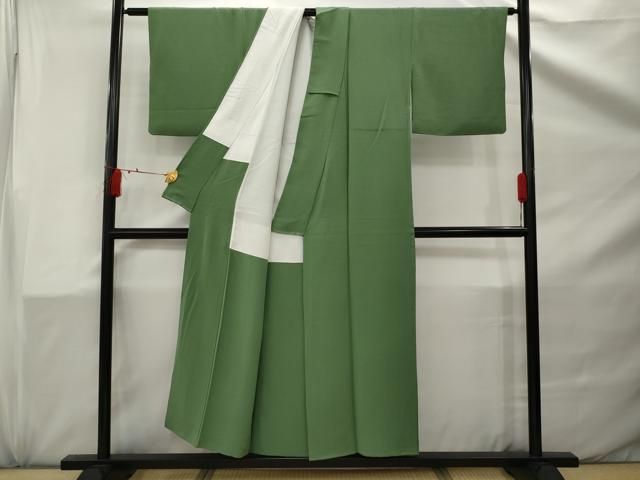 平和屋着物○上質な色無地 紋意匠 柳鼠色 正絹 逸品 未