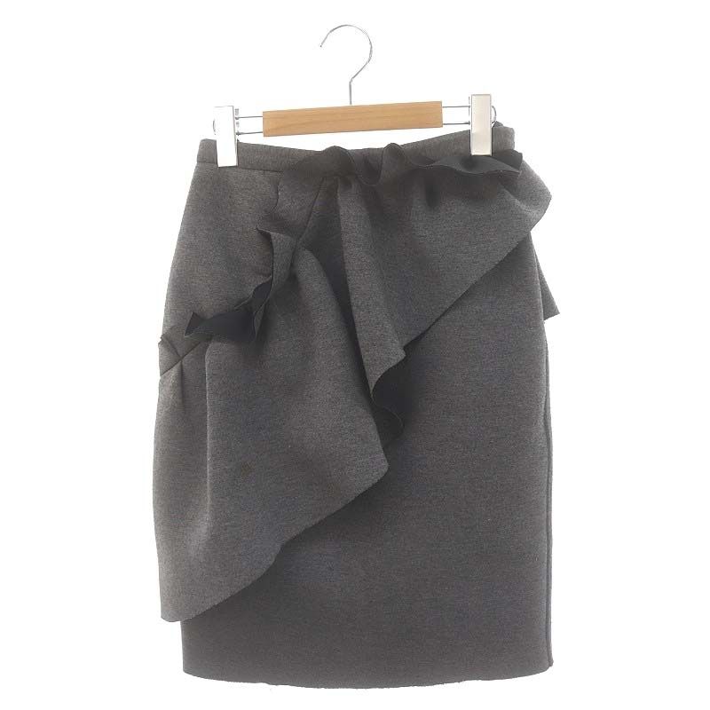 アキラナカ AKIRA NAKA フリルタイトスカート 膝丈 36 グレー /HK OS - メルカリ