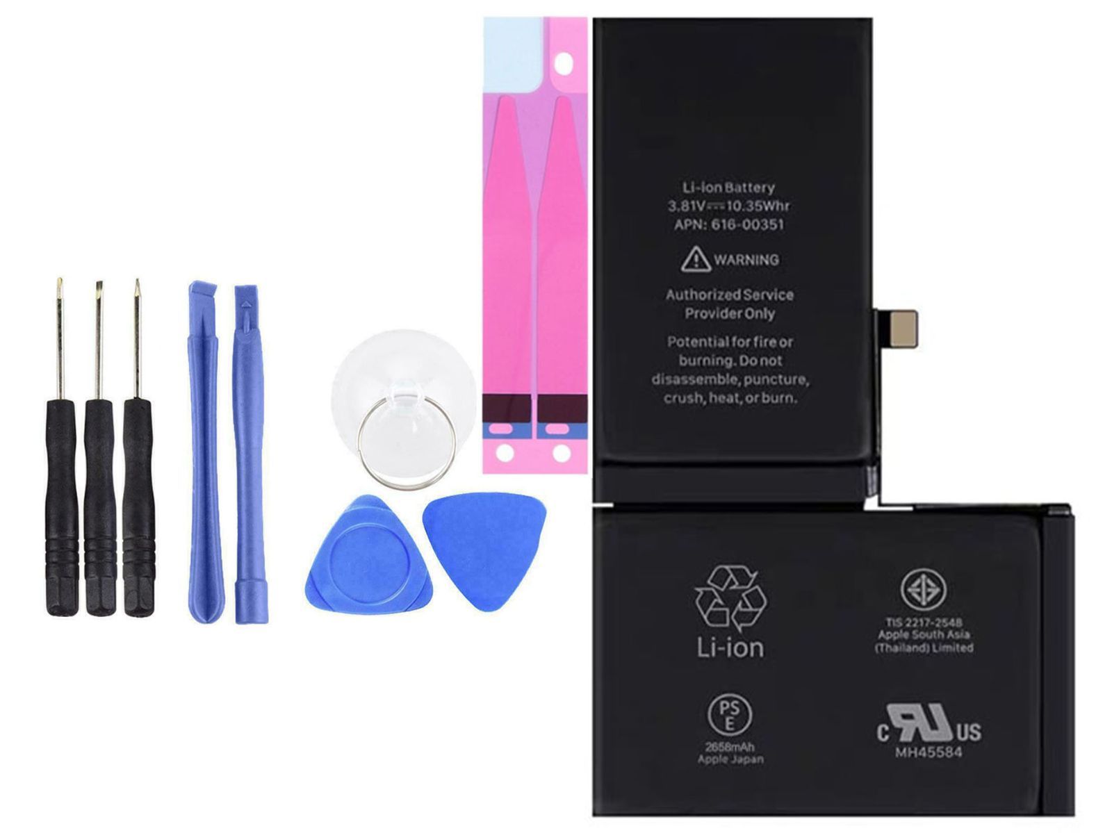 国内即日発送! 純正同等新品! Apple iPhone X iPhoneX 適用する 携帯電話のバッテリー 電池パック 交換 内蔵battery 修理 両面テープ 修理工具付き PSE認証 ...