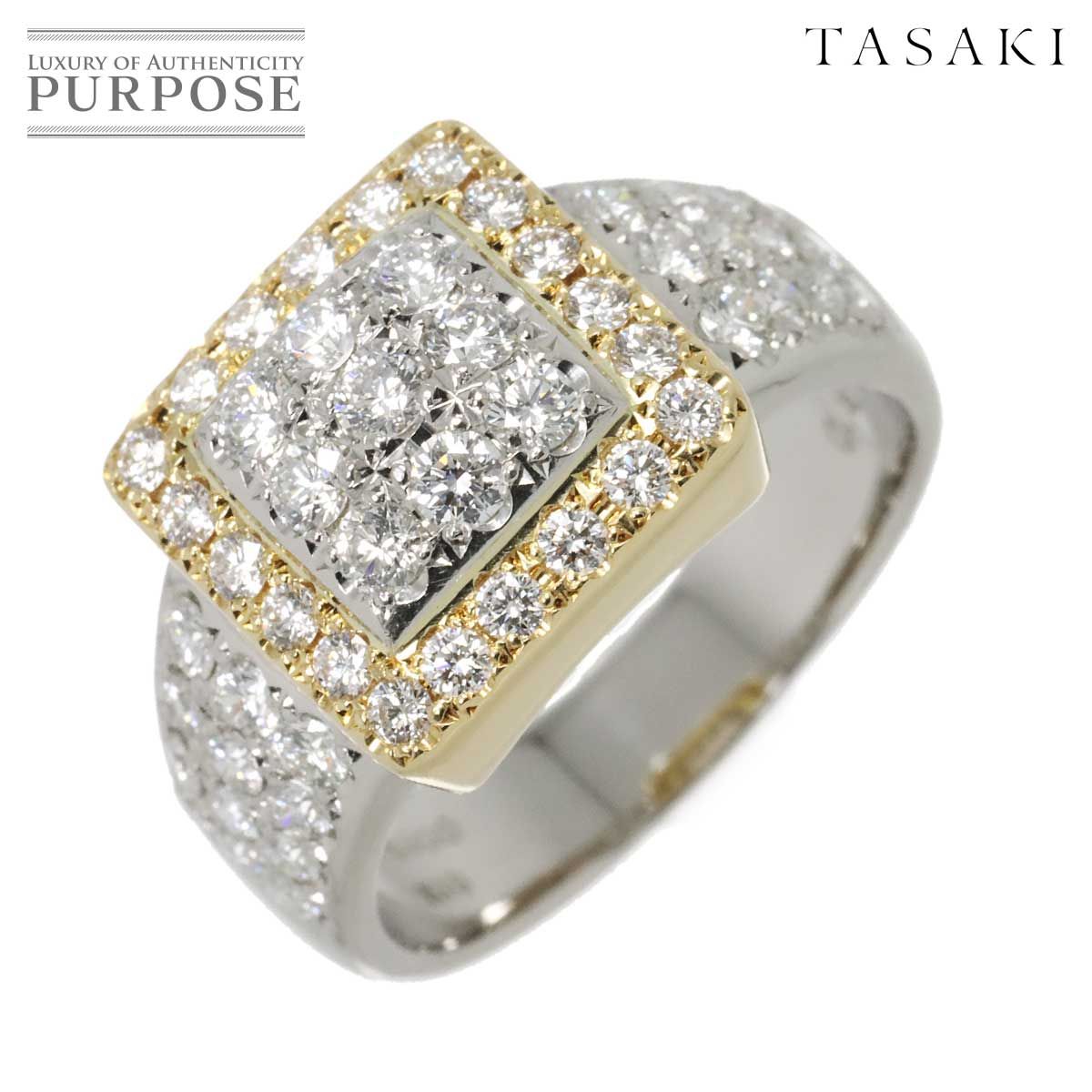 タサキ TASAKI 12号 リング ダイヤ 0.97ct K18 YG イエローゴールド 750 Pt プラチナ 田崎真珠 指輪 Diamond Ring 90270563 - メルカリ