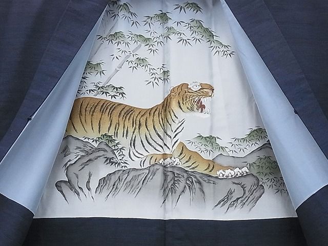 平和屋着物●男性　紬　アンサンブル　霞文　羽裏：虎　逸品　BAAD3573gh 平和屋着物○男性 紬 アンサンブル 霞文 羽裏：虎 逸品 BAAD3573gh