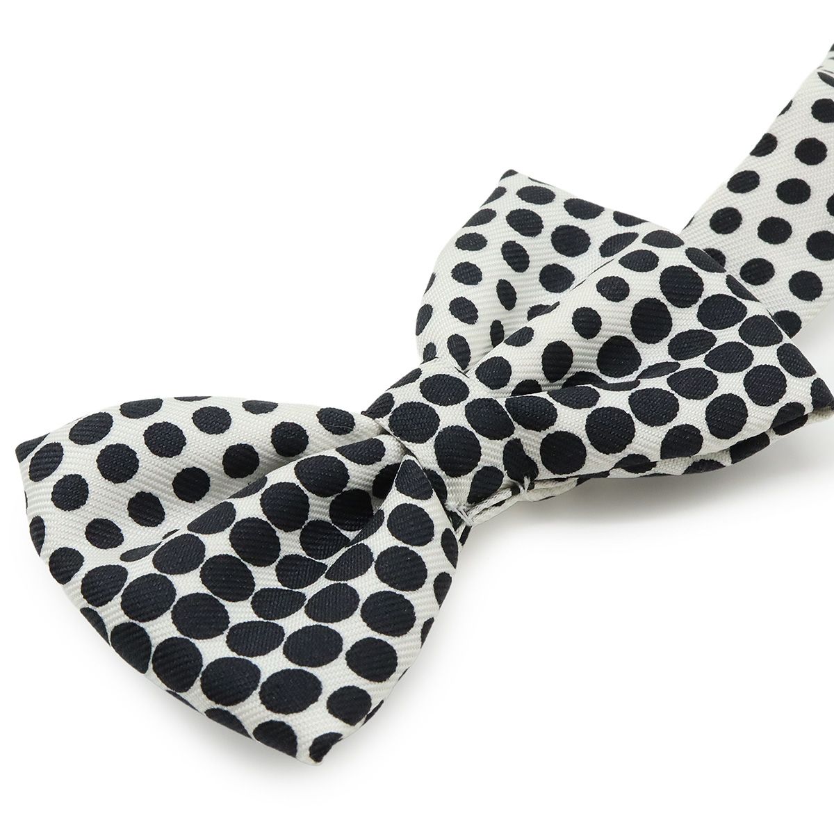 HERMES エルメス 蝶ネクタイ ボウタイ ドット柄 水玉 シルク100