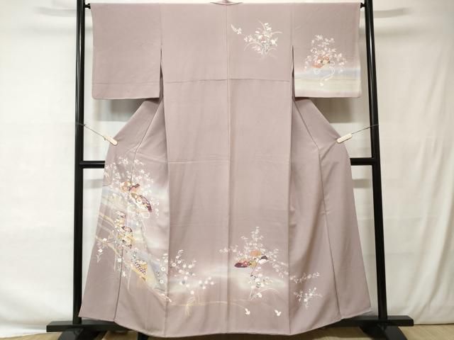 平和屋着物＊夏物 訪問着 絽 手描き 枝花文 正絹 逸品 AAAY6778sx