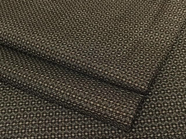 平和屋着物○男性 小紋 アンサンブル 紬地 亀甲柄 正絹 逸品