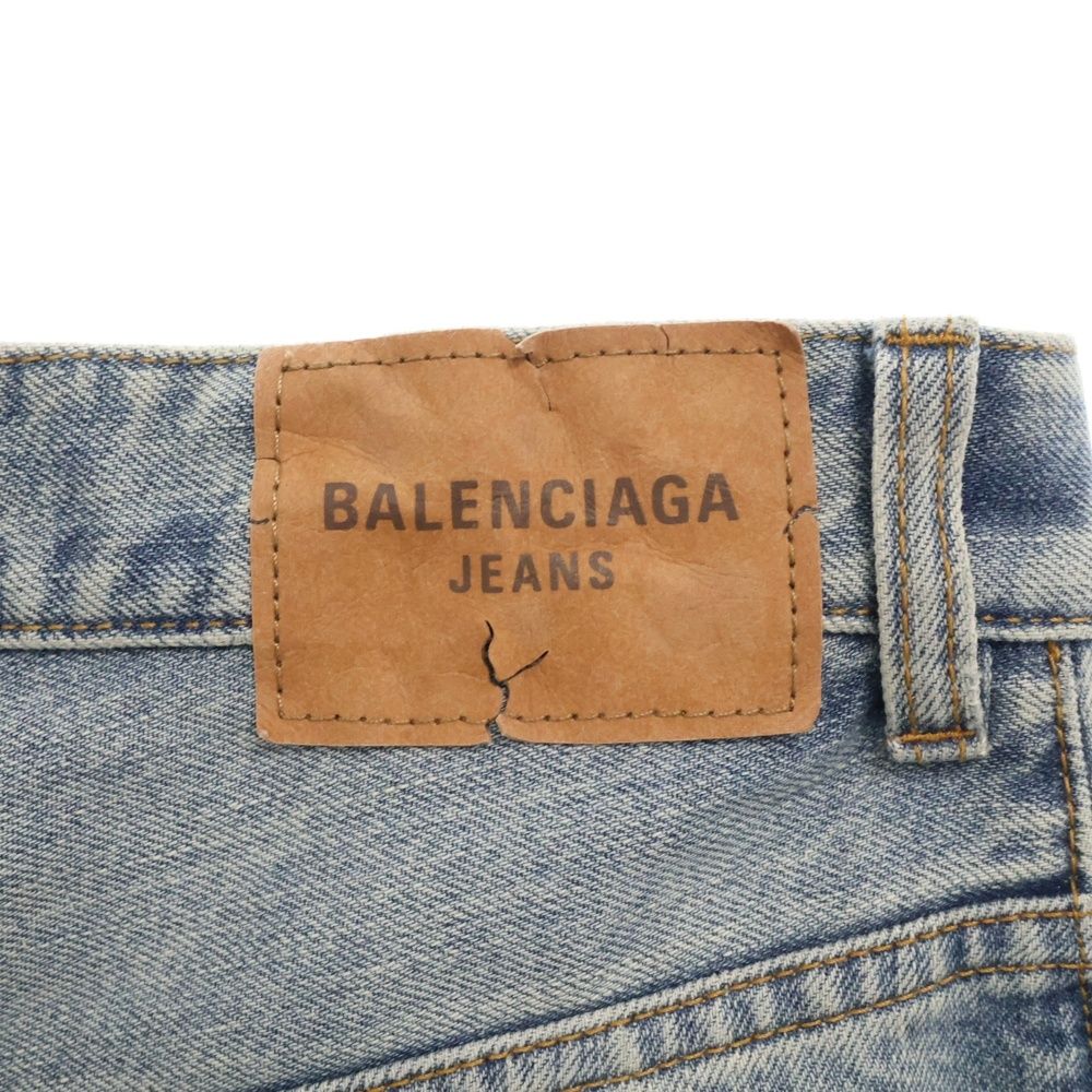 BALENCIAGA (バレンシアガ) デストロイ加工 バギーデニムパンツ BALENCIAGA (バレンシアガ) デストロイ加工 バギーデニムパンツ
