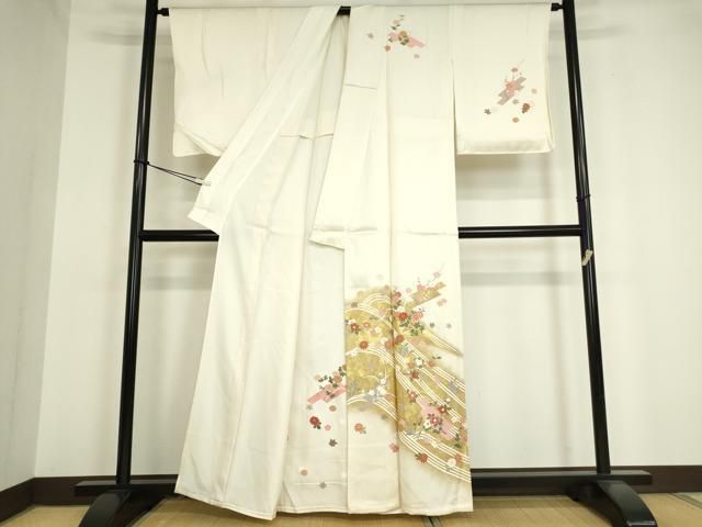 平和屋着物○訪問着 舞花弁 黒地 正絹 逸品 CAAU3171yc