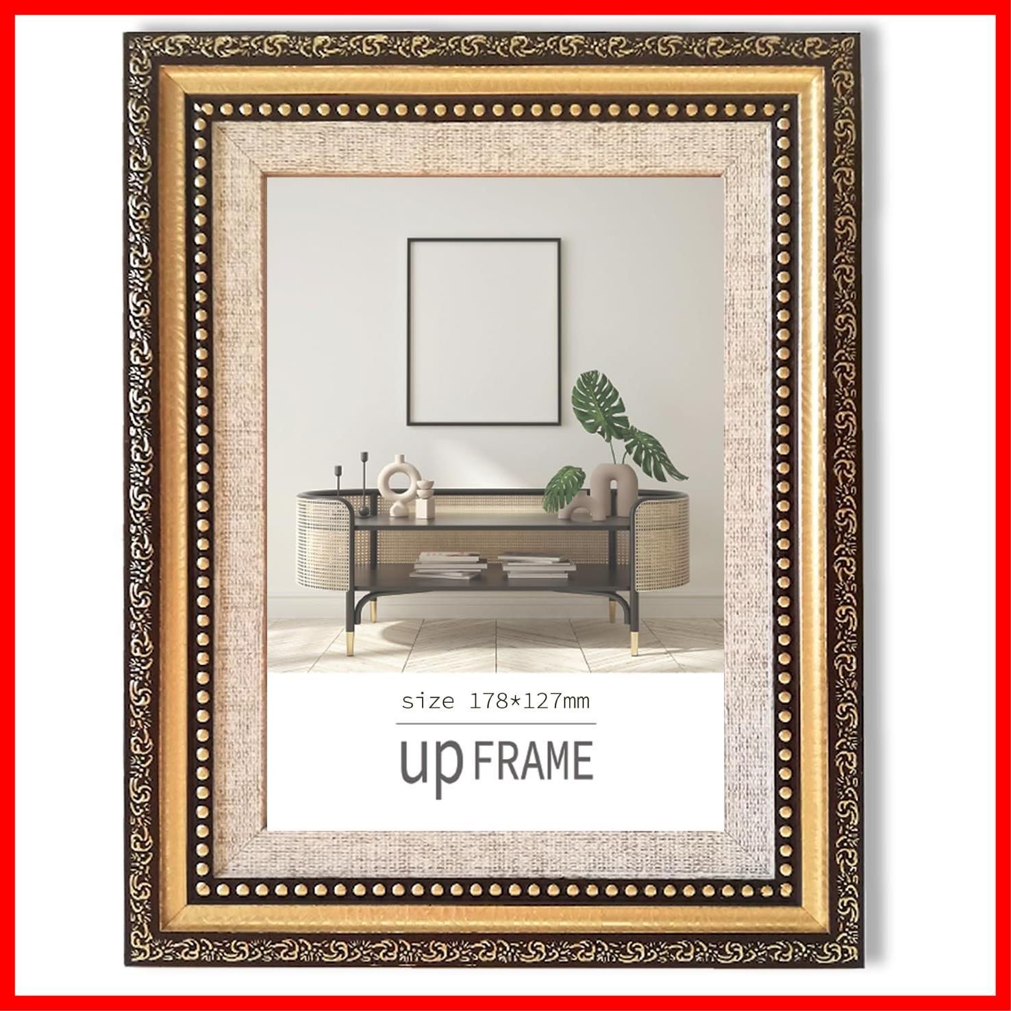 レトロ アンティーク 置き掛け兼用 ヴィンテージ 樹脂製 壁掛け 御洒落 卓上 額縁 縦横兼用 フォトフレーム 額縁 おしゃれ (2L版 写真 ...