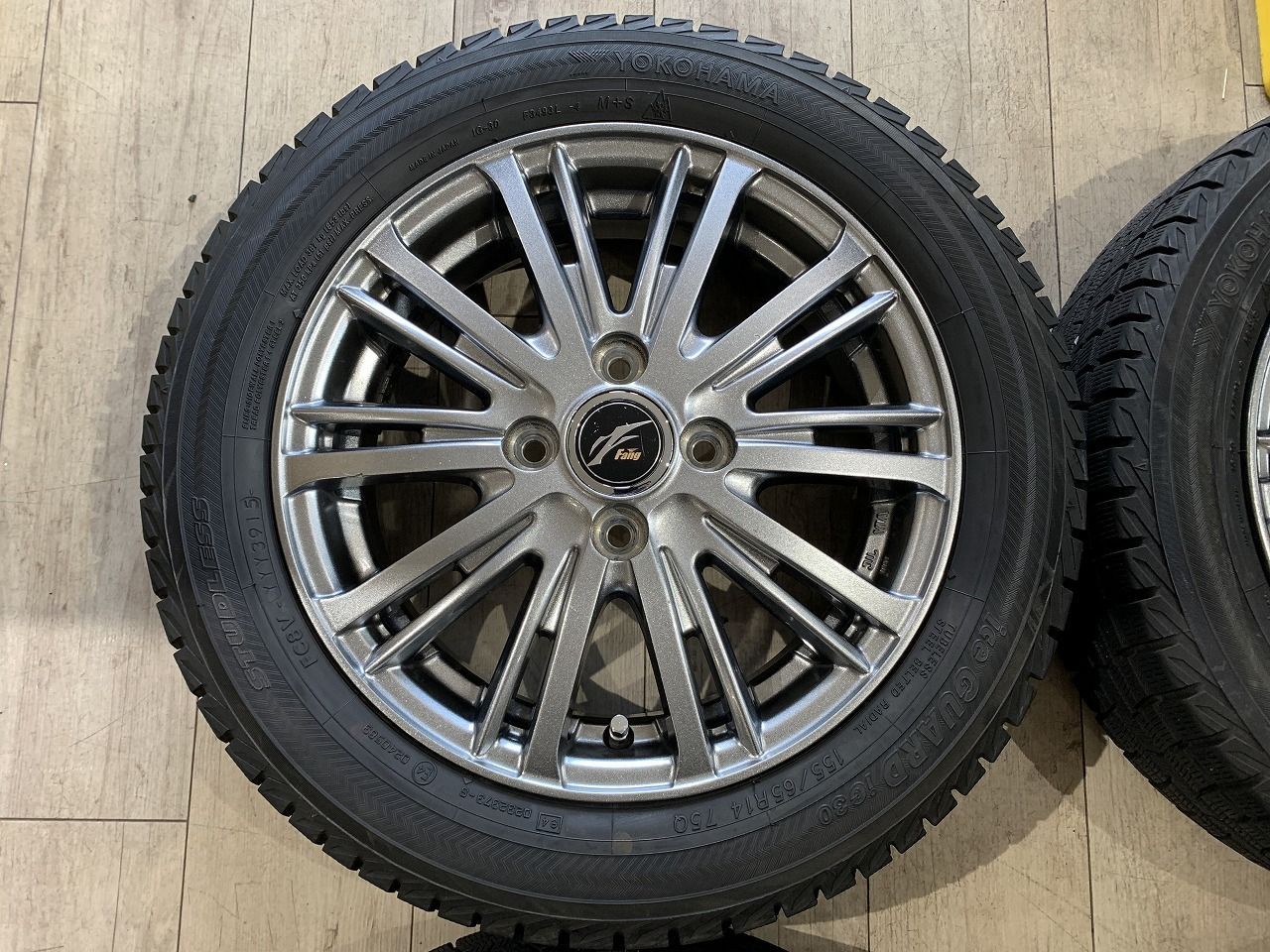 【2402012】スタッドレス Fang 14インチ 4.5J +45 PCD100 4H + iG30 155/65R14 2015年 ...
