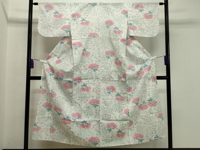 平和屋着物＊夏物 小紋 紗 菱文 洗える着物 AAAX1668sx