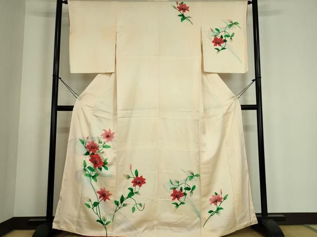 平和屋着物□訪問着 草花文 暈し染め 正絹 逸品 DAAR1891qp