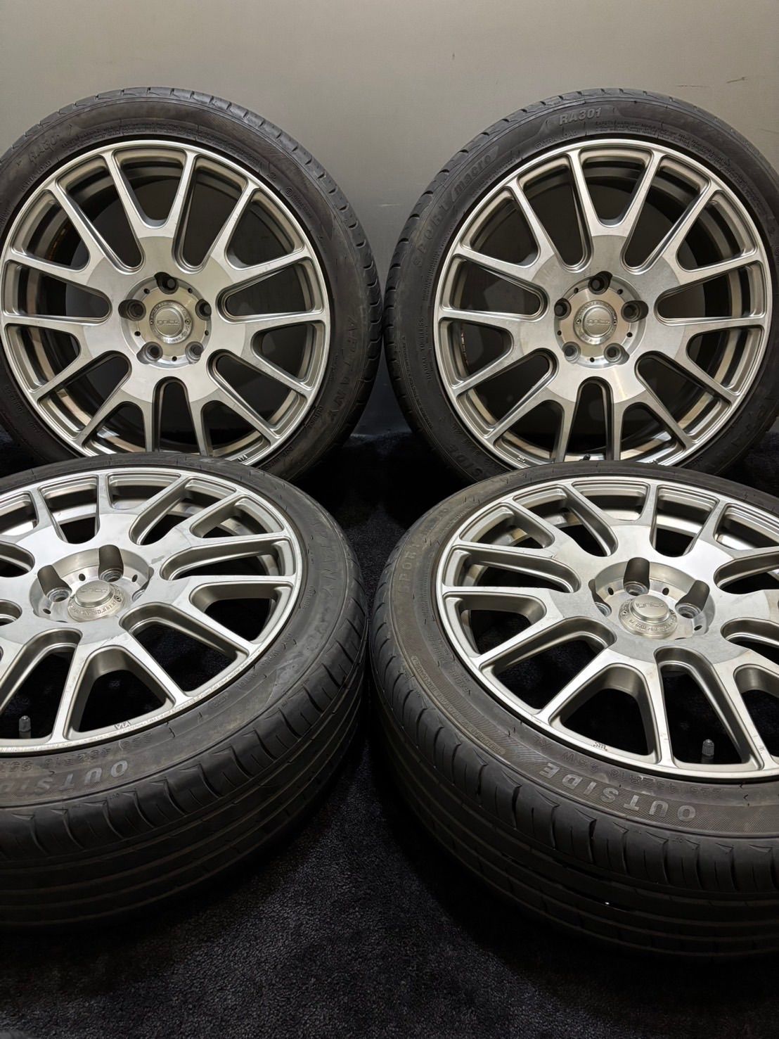 ★225/45ZR18 APTANY/SPORT macro RA301 22年製 ignite 18インチ 7.5J +48 114.3 5H 夏タイヤ 4本 クラウン マークX (南6 ...