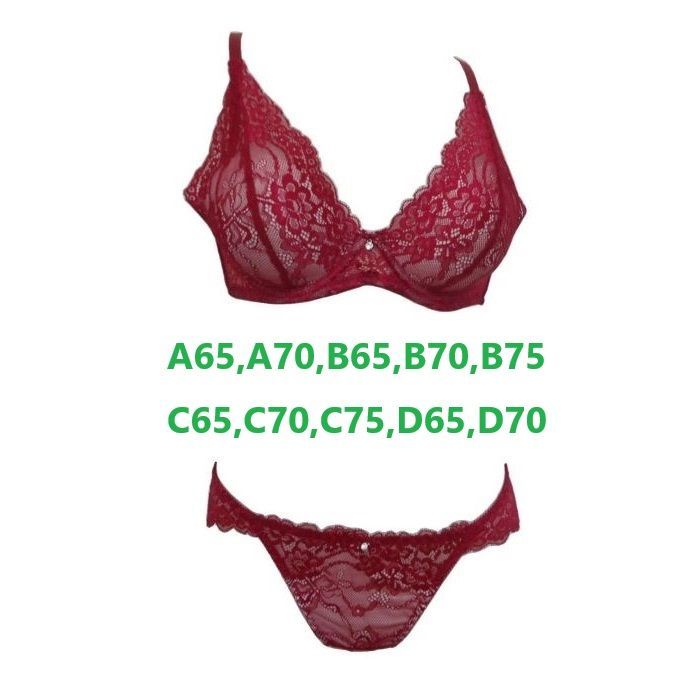 レッド ブラジャー＆ショーツ 総レース パッドつき ワイヤー入り （A65 A70 B65 B70 B75 C65 C70 C75 D65 D70) 新品 新品 送料無料 - メルカリ