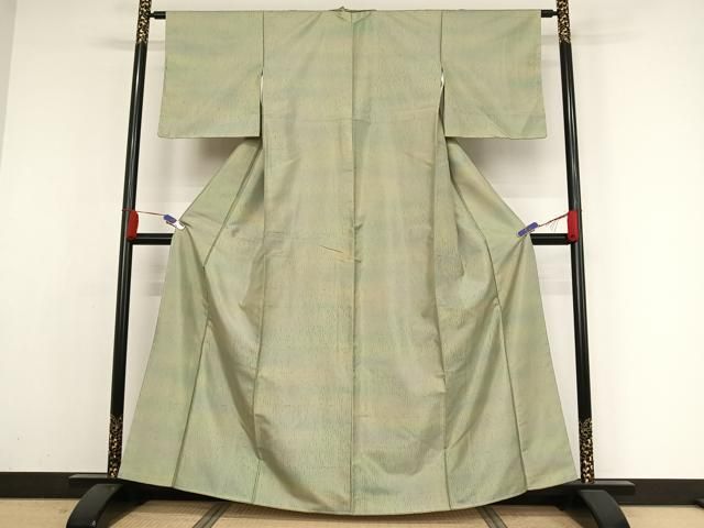 平和屋着物□上質な小紋 霞文 暈し染め お召縮緬 正絹 逸品