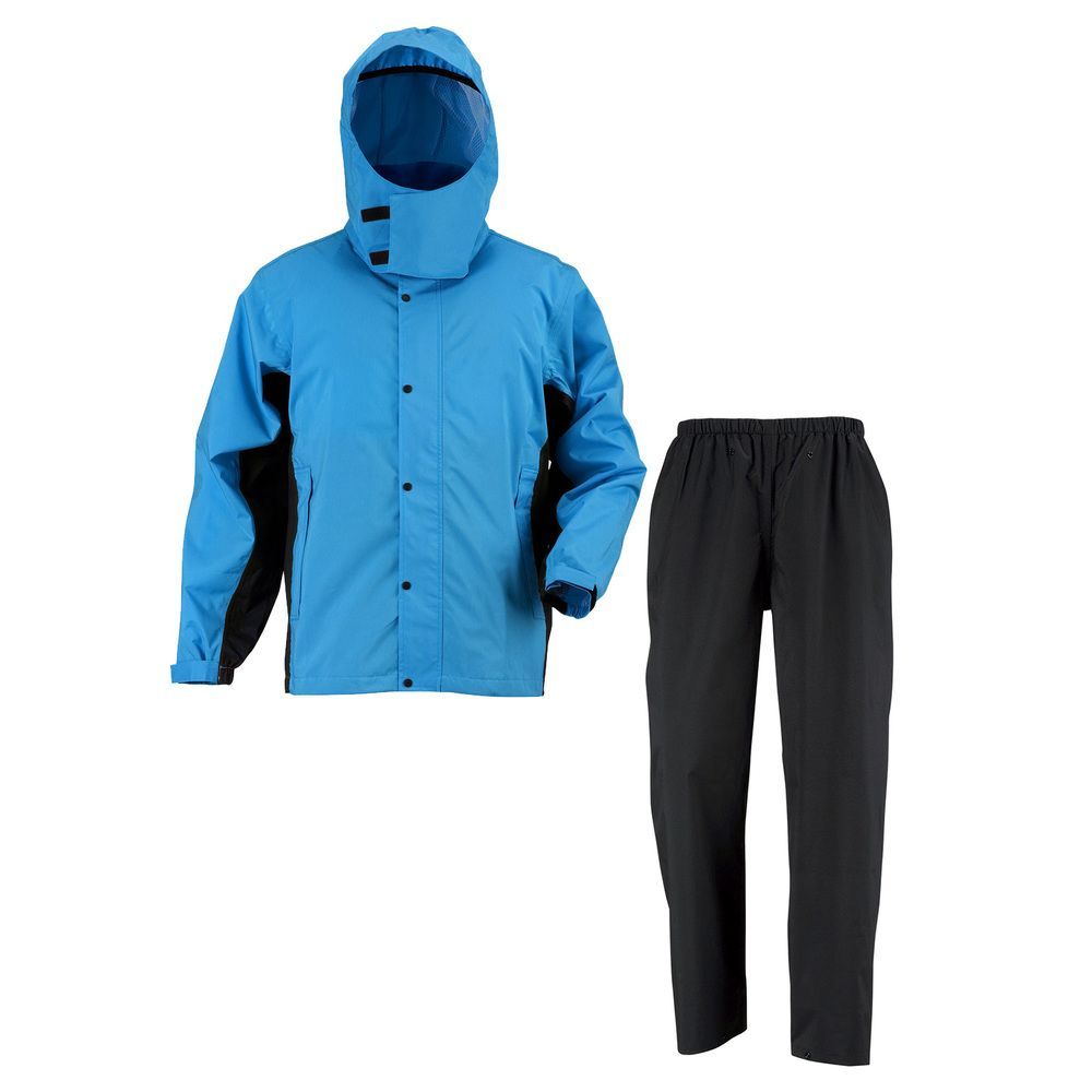 ☆ ターコイズ ☆ Mサイズ ☆ DOQMENT レインスーツエボリューション 7521 kajimeiku カジメイク レインスーツ フード取り外し可能 レインウェア レインコート 雨具 ...