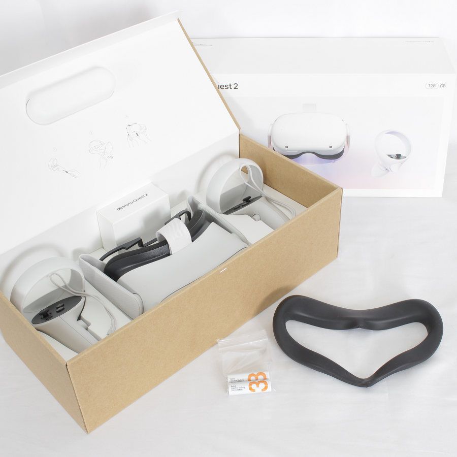 【美品】Meta Quest 2 128GB VR ヘッドマウントディスプレイ ヘッドセット メタクエスト2 オキュラスクエスト2 ...