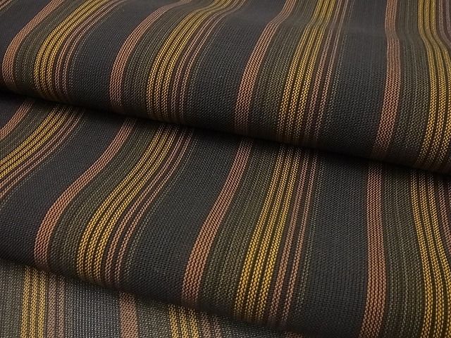 平和屋着物○男性 結城紬 杢 青褐色 正絹 逸品 AAAZ0049zg