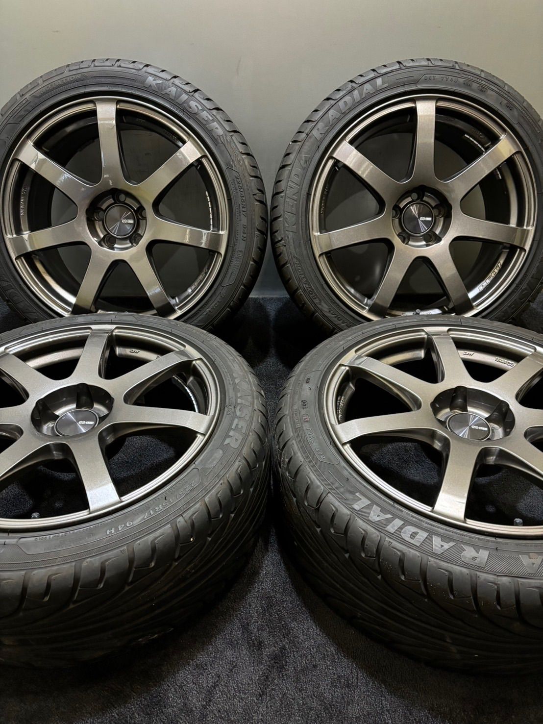 ★225/45R17 KENDA/KAISER 24年製 ENKEI PF07 17インチ 8J +38 100 5H 夏タイヤ 4本 (南3-G765) - メルカリ