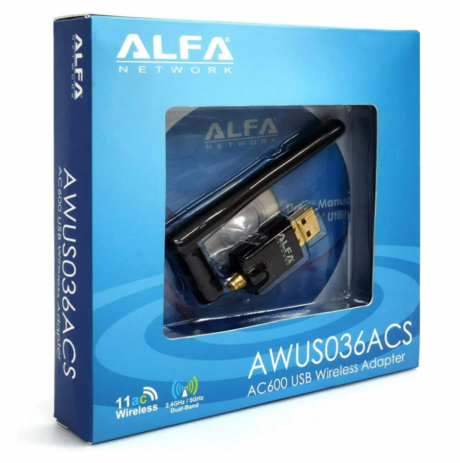 ALFA Network ALFA AWUS036ACS Realtek RTL8811AU AC600 小型無線LAN USBアダプター ...