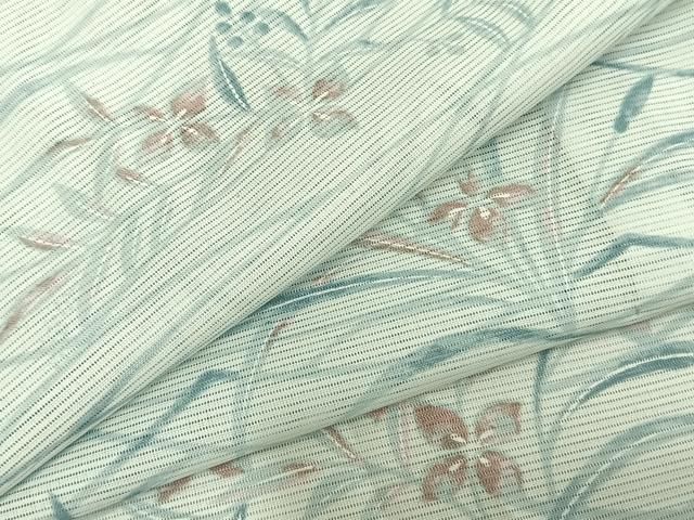 平和屋着物＊夏物 小紋 絽 草花文 洗える着物 AAAX6779st