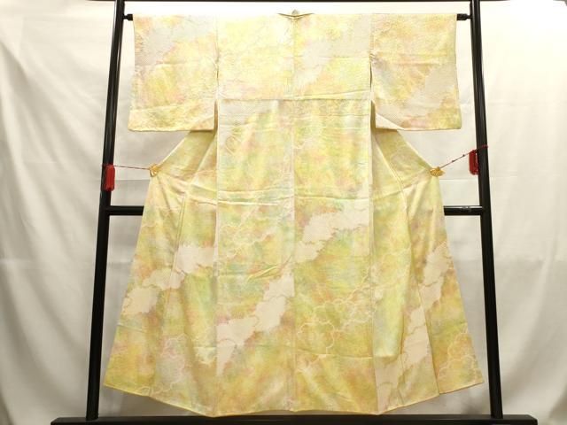 平和屋着物＊夏物 色無地 雲重ね花紋絽 赤茶色 正絹 逸品 AAAV2557ph