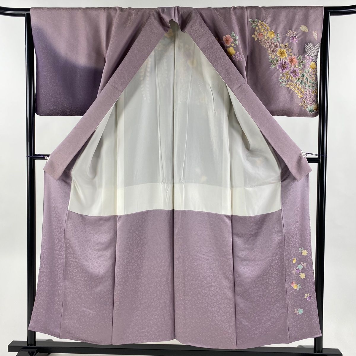 平和屋着物○訪問着 紬地 辻が花 手描き 暈し染め 金彩 正絹 逸品