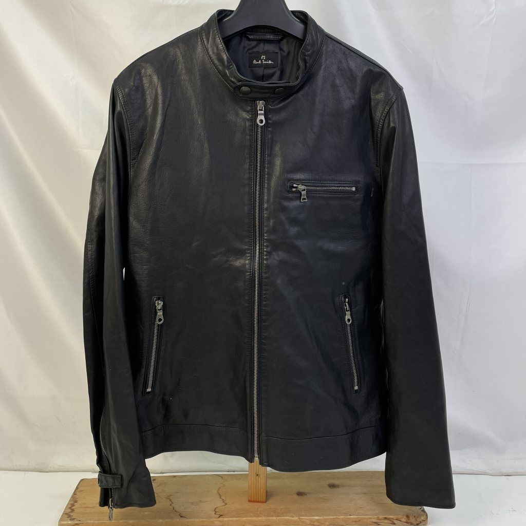 01w-4919 Paulsmith ポールスミス シングルラムレザージャケット サイズL2 ブラック 韓国製 メンズ アウター 羊革 【中古品】 - メルカリ
