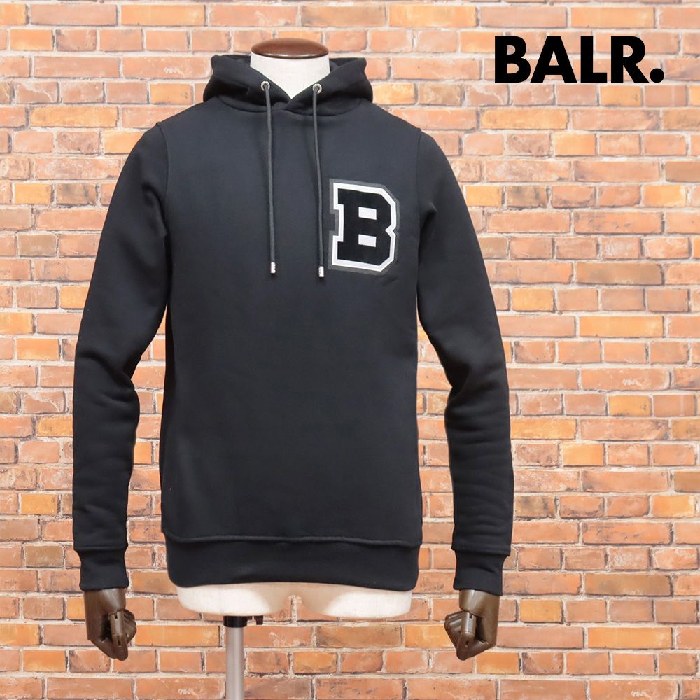 秋冬/BALR./XSサイズ/裏起毛パーカー B1261.1081 Olaf Straight Trophy Hoodie ロゴ ワッペン ...