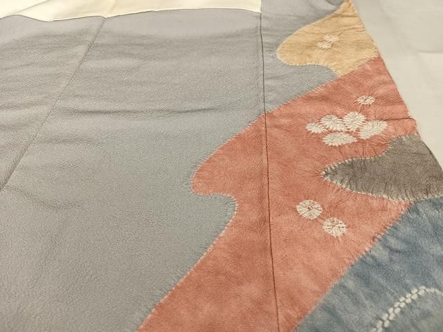 平和屋着物●十日町　名門　滝泰謹製　訪問着　絞り　辻が花　花鳥文　暈し染め　金彩　正絹　逸品　AAAY0243zg 平和屋着物○十日町 名門 滝泰謹製 訪問着 絞り 辻が花 花鳥文 暈し