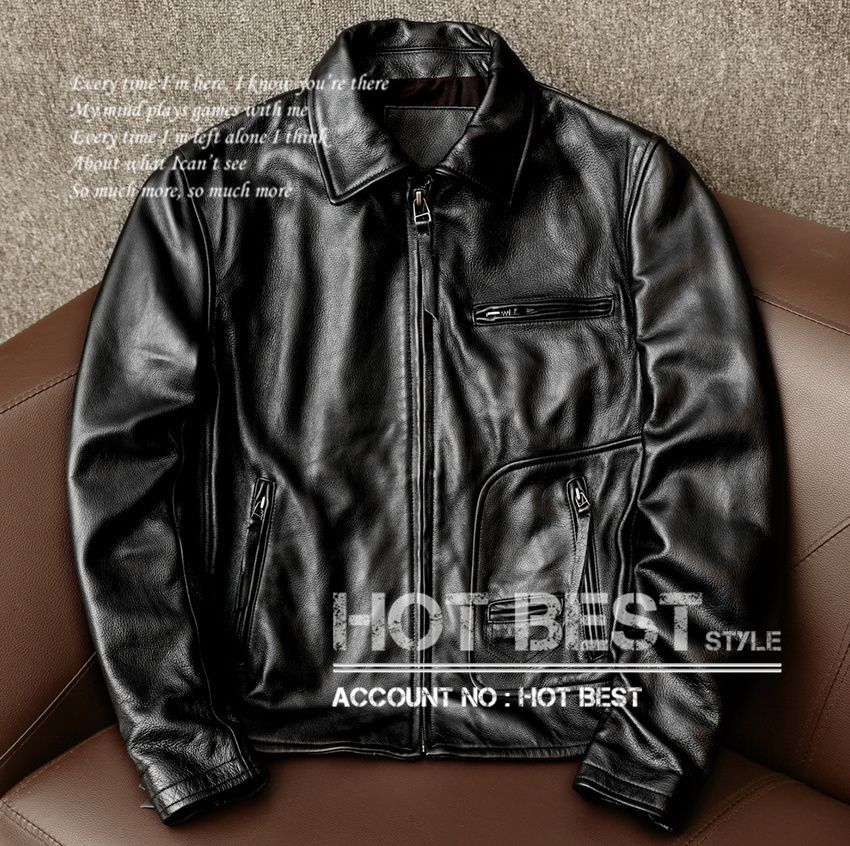 上質　メンズ　レザー　ジャケット　カウハイド　牛革　レア色　復刻30年代スタイル シングルライダース レザージャケット　オイルレザー カウハイド 復刻30'sスタイル シングル ライダース ギフト メンズ 革