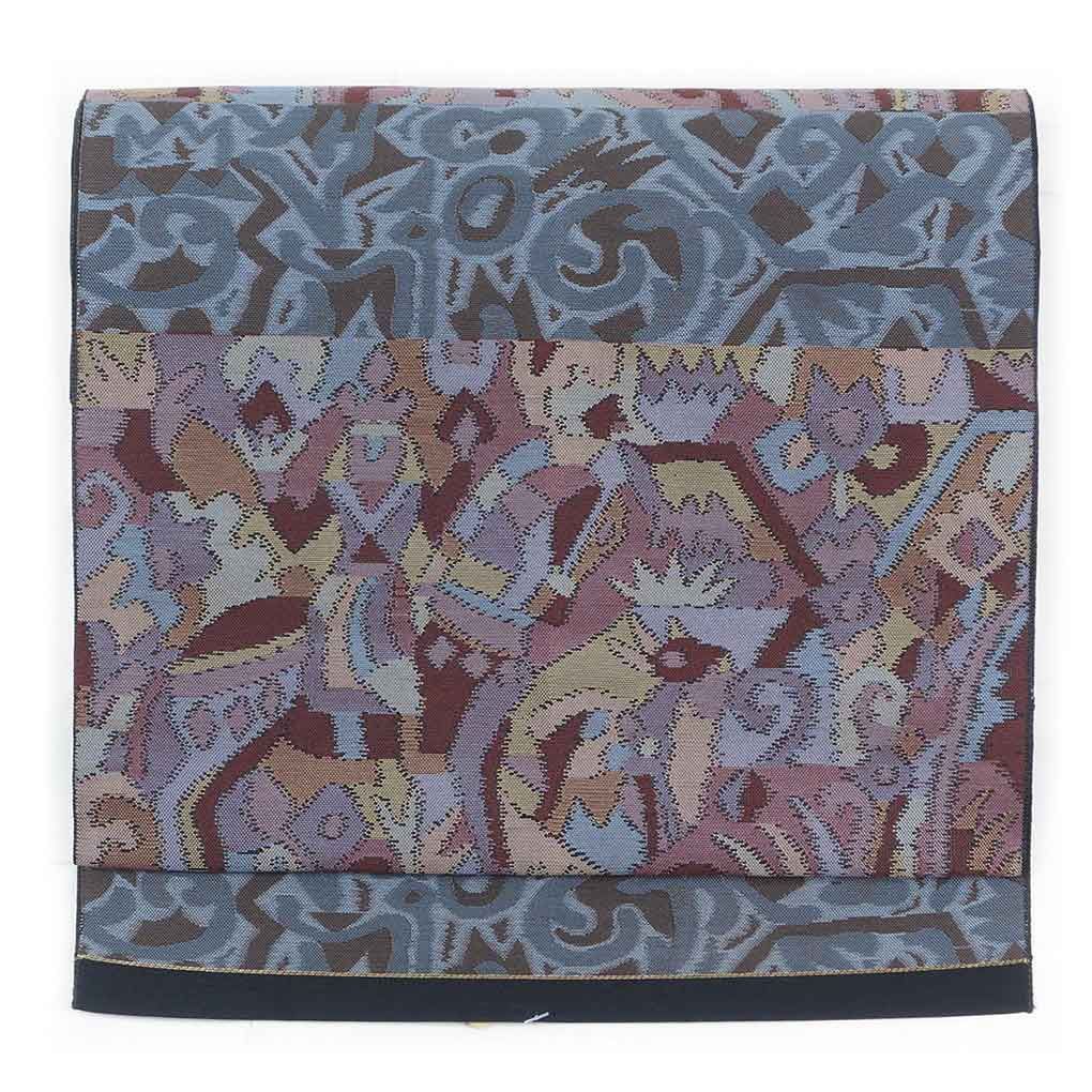 名古屋帯 幅30.5cm 長さ358cm レディース 連続模様 秋冬春用 正絹（シルク）黒地 美品 リサイクル リメイク リユース【呉服のきくや】 - メルカリ